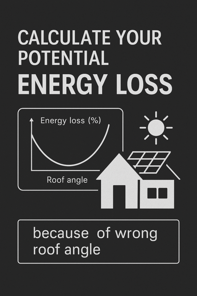 Calculate Solar Cells Energy Loss from wrong Roof Angle - Outdoor Adventure